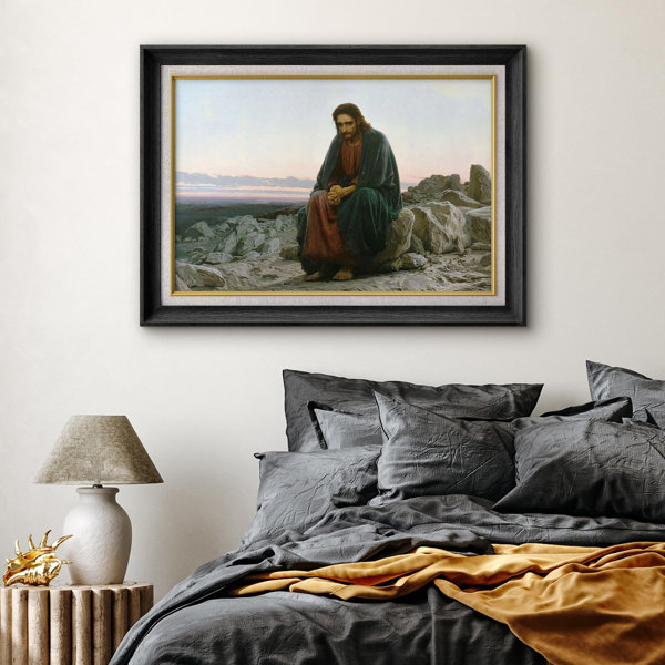 IDEA4WALL Famous Artwork Jesus Christ In The Desert By Ivan Kramskoi Framed On Paper Print | Wayfair